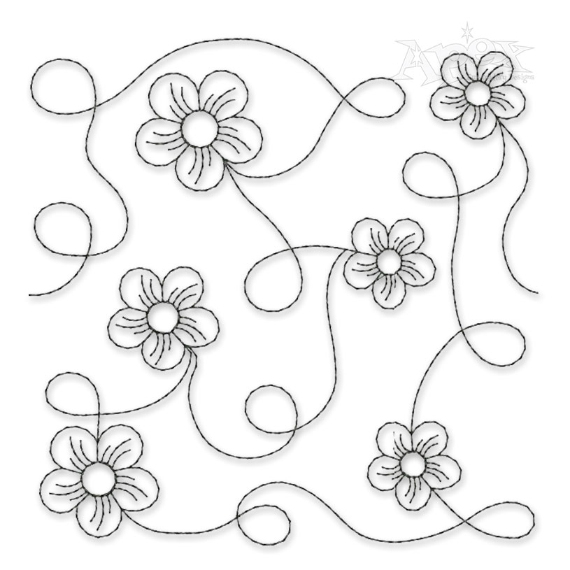 Simple String Edge-To-Edge Quilt Block Embroidery Design | Apex ...