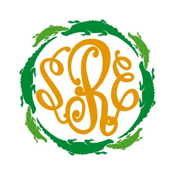 Alligator Monogram Cuttable Frame | Apex Designs & Fonts