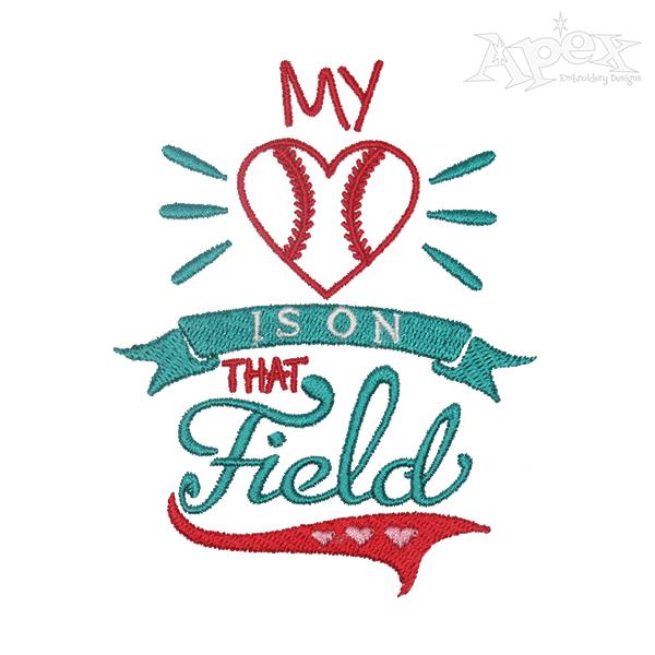 Baseball Field Embroidery Design | Apex Monogram Designs & Fonts