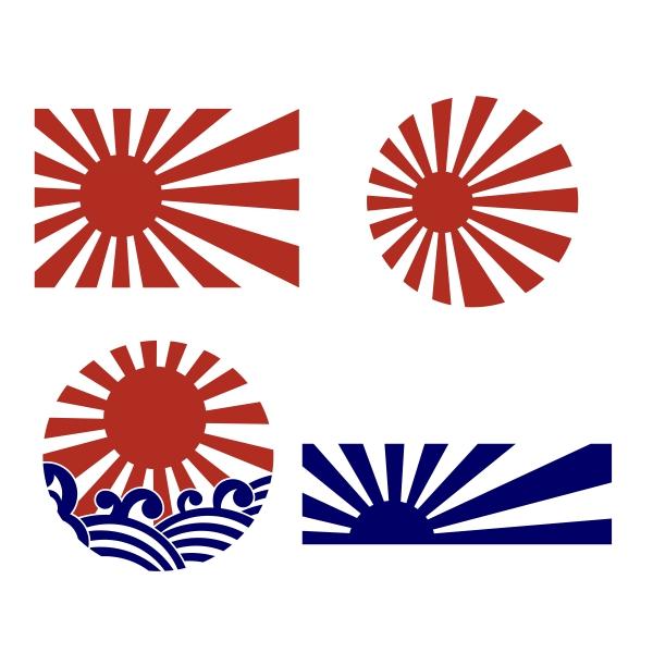 Japan Rising Sun Cuttable Design | Apex Designs & Fonts